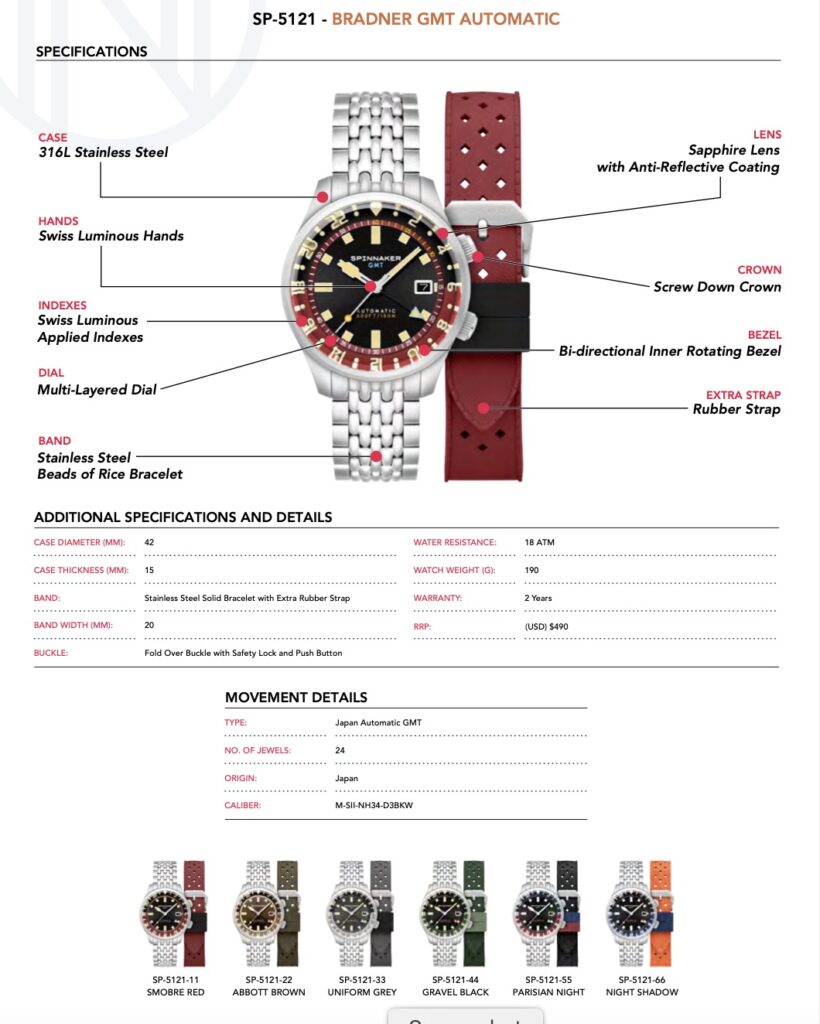 Spinnaker BRADNER GMT AUTOMATIC - Free Car Mag